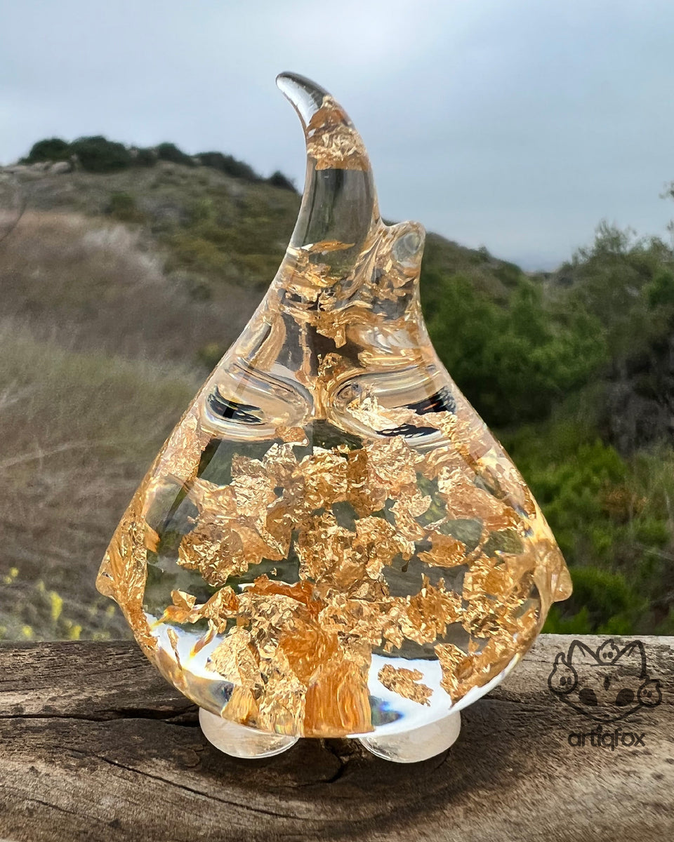 Round 2 of Spark-ling the fire wispling resin art toy, LE40 Gold Flake ...